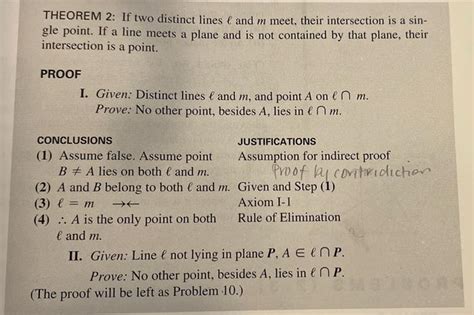 Solved Theorem 2 If Two Distinct Lines And M Meet Their