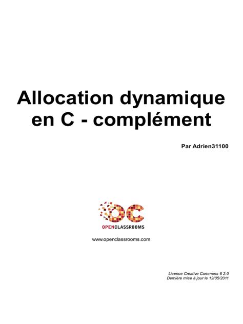 249823 Allocation Dynamique En C Complement C Programming Language