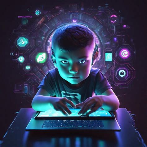 Premium Photo Digital Natives Of The Future Gen Alphas Techsavvy World