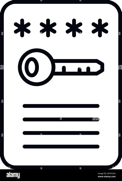 Lock Password Icon Outline Vector Data Cipher Code Security Stock