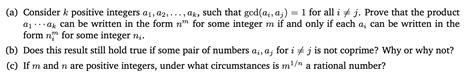 Solved A Consider K Positive Integers A1a2ak Such