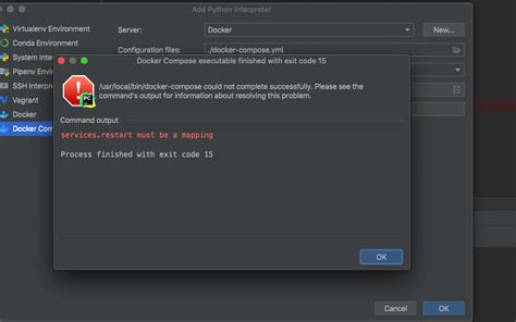 adding python interpreter for docker compose ides support intellij