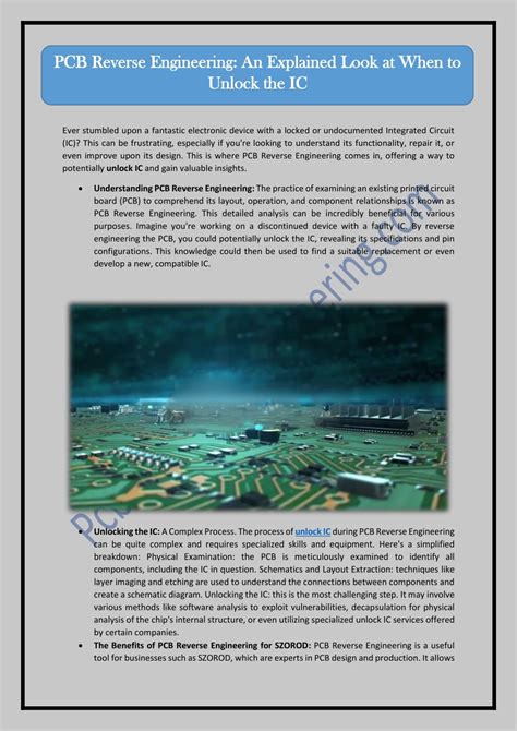 Ppt Pcb Reverse Engineering An Explained Look At When To Unlock The Ic Powerpoint