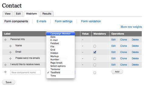 Webform Campaign Monitor
