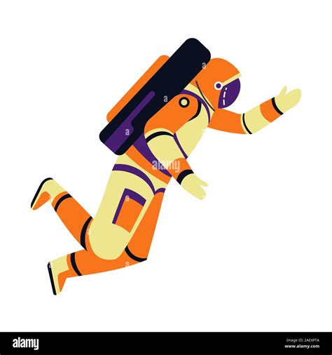 Astronaut floating wearing spacesuit and helmet side view Stock Vector Image & Art - Alamy