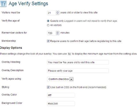 how to add age verification in wordpress
