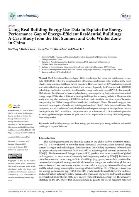 PDF Using Real Building Energy Use Data To Explain The Energy Performance Gap Of Energy