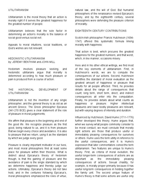 Utilitarianism Pdf Utilitarianism Pleasure