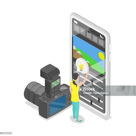 3d 아이소 메트릭 평면 벡터 일러스트 레이 션 사진 워크샵 항목 1 Diy에 대한 스톡 벡터 아트 및 기타 이미지 Diy 교습 교육 Istock