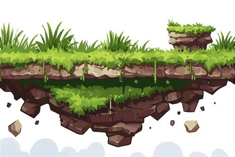 2d Game Assets Background Platforms Tileset Premium Ai Generated Vector