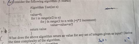 Solved A Consider The Following Algorithm Marks What Chegg