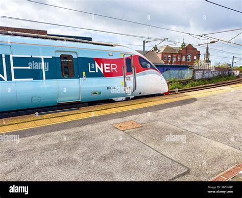 Modern Lner Class 800 Azuma Hitachi Train At A Manors Station Platform