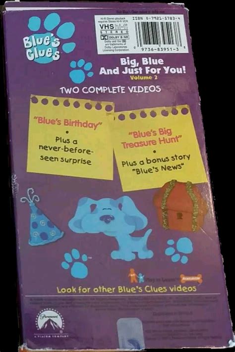 Blue S Clues Back To Basics 1999 Vhs Blue S Clues Blues Clues Basicblue