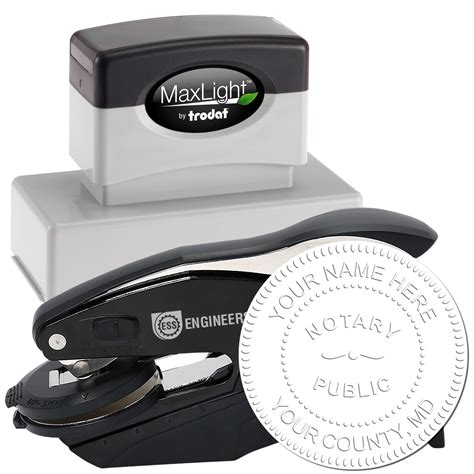 Maryland Notary Stamp And Seal Bundle Kit Official State Compliant