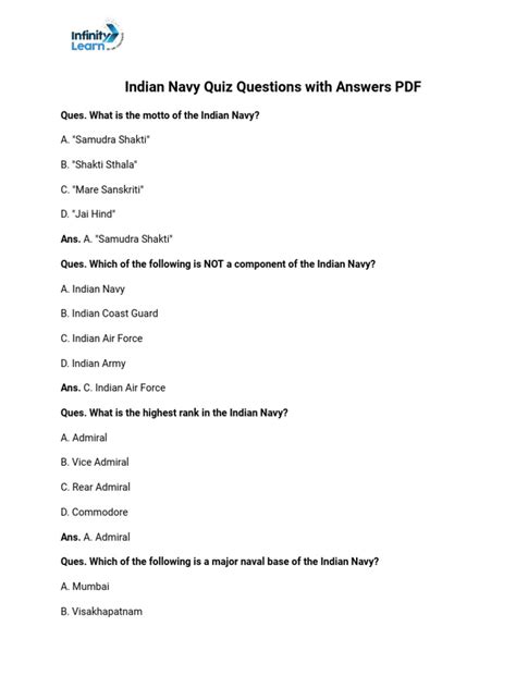 Indian Navy Quiz Questions With Answers Pdf Pdf