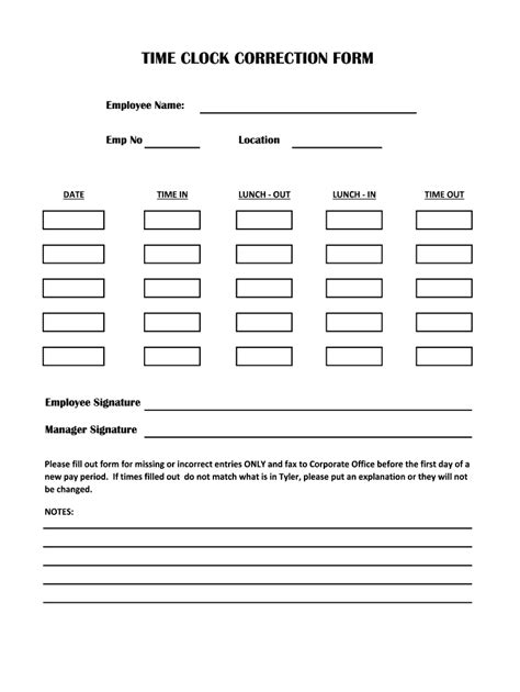 Time Clock Correction Form Fill Out And Sign Online Dochub