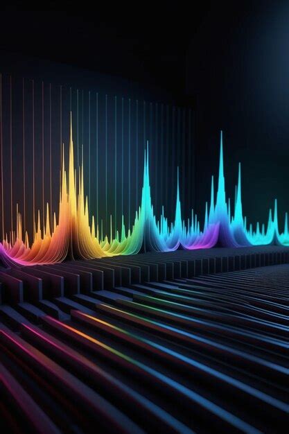 Colorful 3d Audio Spectrum Visualization Vertical Composition Premium