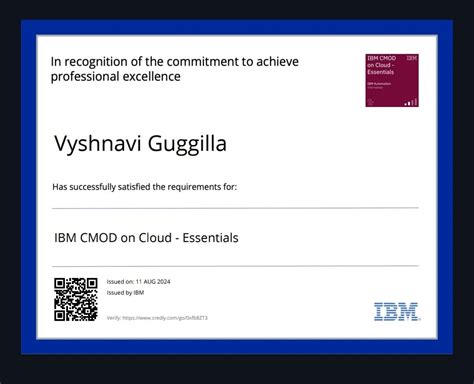 Vyshnavi G On Linkedin Happy To Share That I Have Completed Ibm Cmod