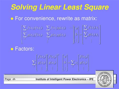 Ppt Least Square Method For Parameter Estimation Powerpoint