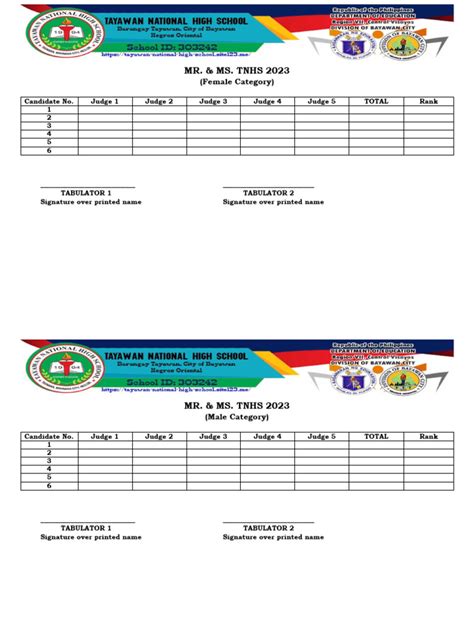Tabulating Sheet Pdf Dress Codes Clothing