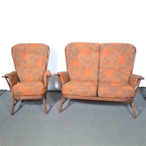 Lot 387 Ercol A Two Piece Evergreen Lounge Suite