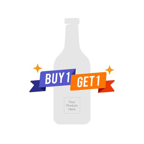 Buy 1 Get 1 Free Vector Illustration Banner Sale Promotion Ribbon Flat