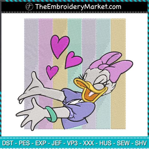 Cute Daisy Duck Beautiful Embroidery Designs File The Embroidery Design Market