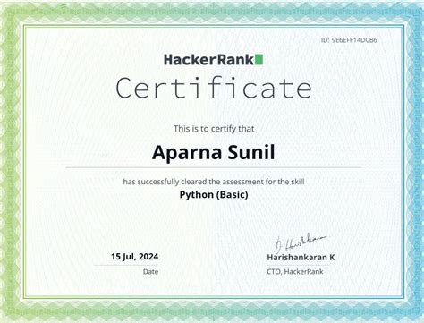 aparna sunil on linkedin python programming hackerrank