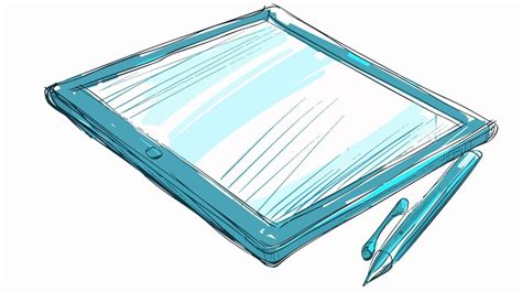 Digital Tablet Device Vector Illustration Handdrawn Premium Ai