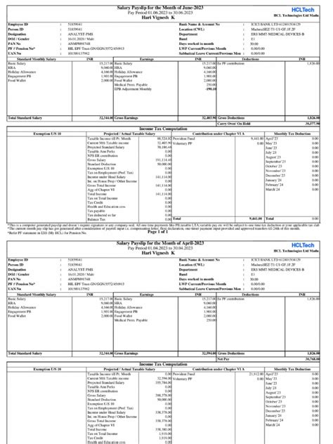 Payslips 3 Months Pdf