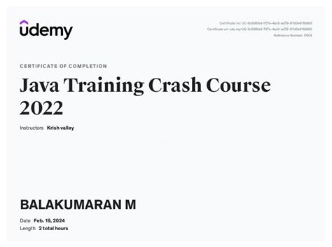 Balakumaran Manokaran On Linkedin Udemy Java