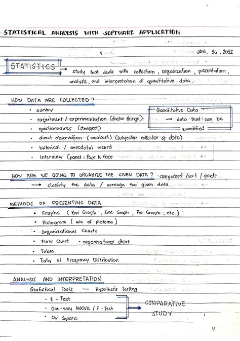 STAT Analysis Notes Statistical Analysis Studocu