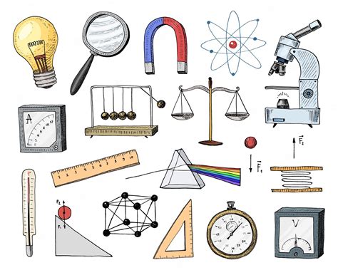 Premium Vector Compass And Magnet Ammeter With Thermometer And