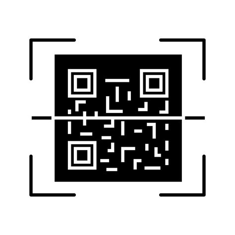 Qr Code Scanner Glyph Icon Quick Response Code Matrix Barcode