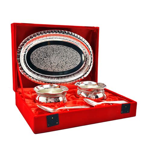 Silver Plated Brass Serving Handi Set Packaging Type Box At Rs 650