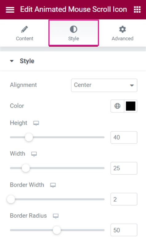 Animated Mouse Scroll Icon Unlimited Elements For Elementor