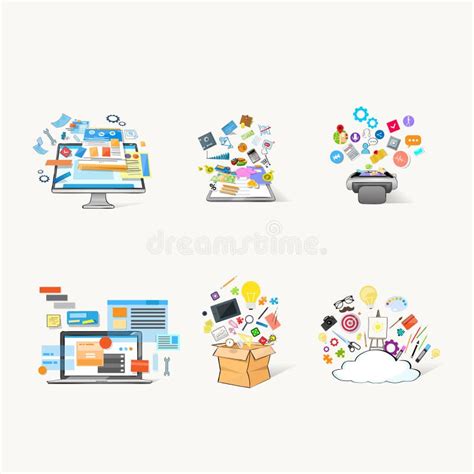Computer Device Data Cloud Storage Security Flat Stock Vector