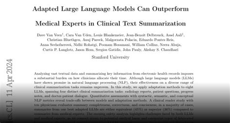 Roshan Venugopal On Linkedin Paper Page Clinical Text Summarization