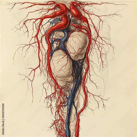 A View Of The Major Arteries And Veins In The Circulatory System