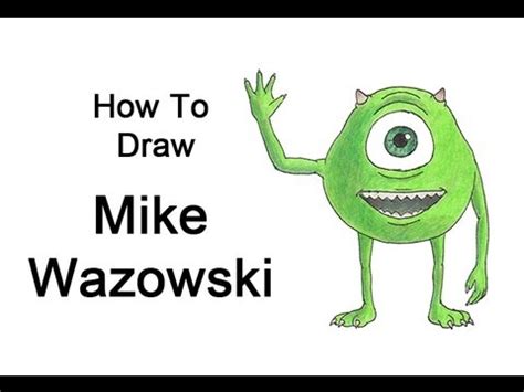 How To Draw Mike Wazowski Monsters Inc Youtube