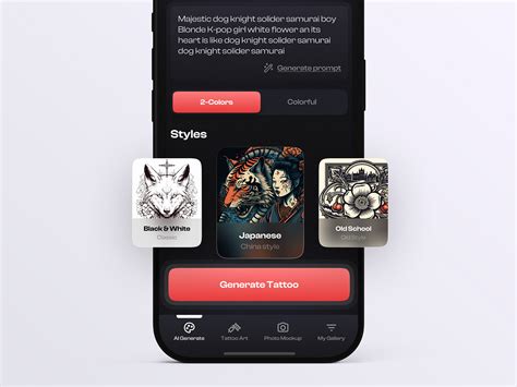 Ai Tattoo Maker Ux Ui Ios Mobile App By Artem Norrin Ux Ui Product Designer On Dribbble