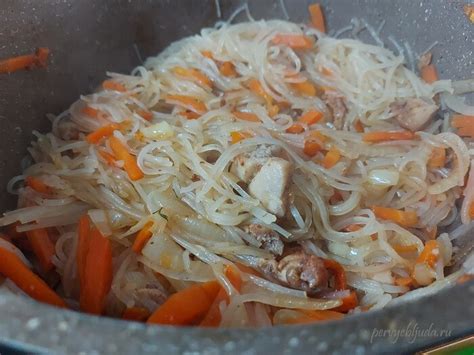 Фунчоза с курицей и соусом Терияки - азиатская кухня