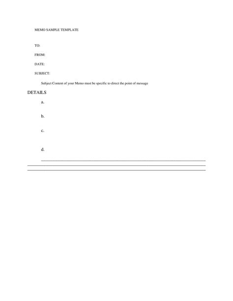 Free Printable Business Memo Templates [pdf Word] Sample