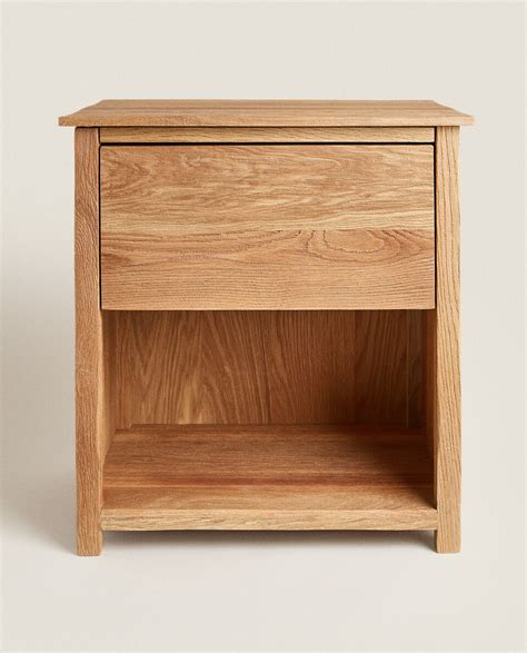 Oak Wood Bedside Table Null Zara Home United States Of America
