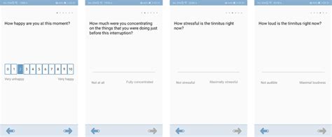 Screenshots Of The Interfaces Of The Ecological Momentary Assessment