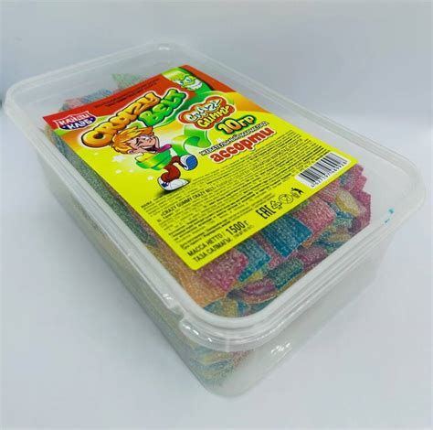 Жевательный мармелад в кислой обсыпке «Crazy Gummy Crazy Stick» ассорти ...