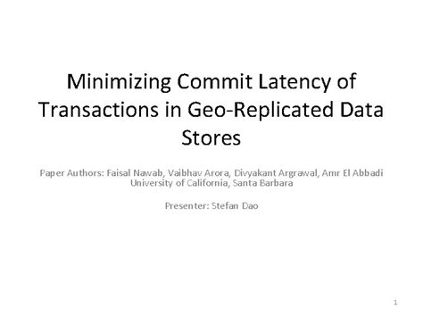 minimizing commit latency of transactions in georeplicated data