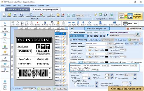 Design And Print PDF Barcode Font Generate Barcode