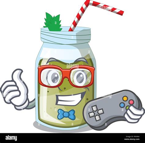 Gamer Juice Green Smoothie On Character Cup Stock Vector Image And Art
