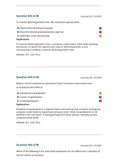 Cfa Level Ii Mock Exam 5 Answers Cfa Institute Edubirdie